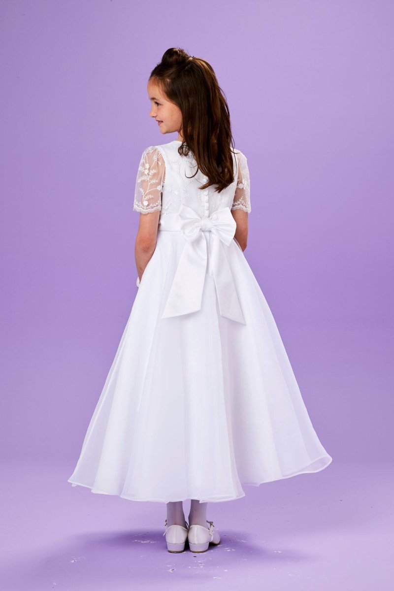 Shannon Short Sleeve Holy Communion Dress – Alexandria's Baby Boutique